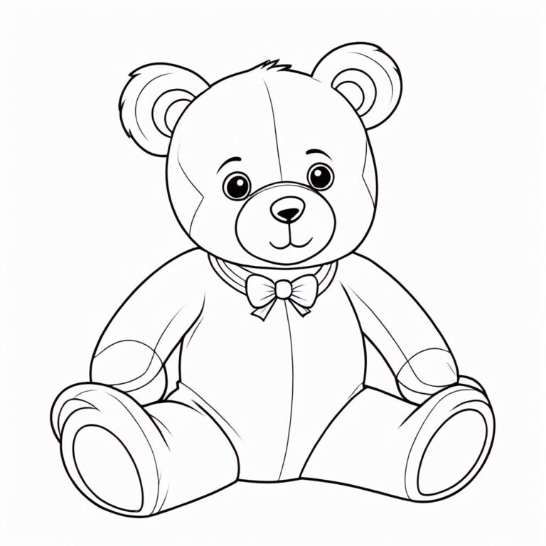 Plush toy coloring pages - Free printable coloring sheets