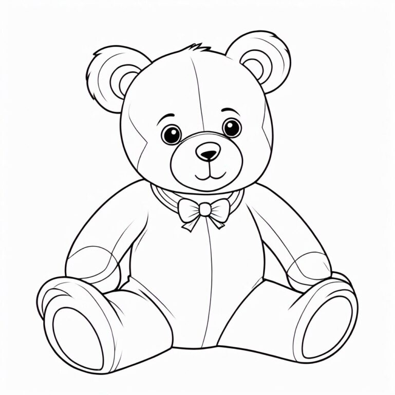 Plush toy coloring pages - Free printable coloring sheets
