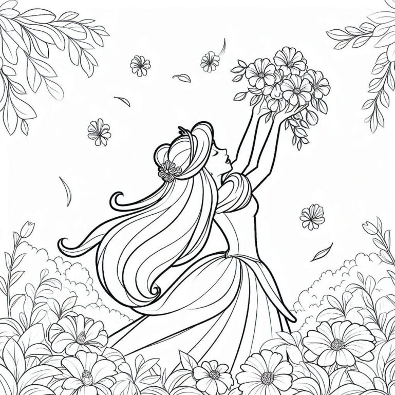 Princess coloring pages - Free printable coloring sheets