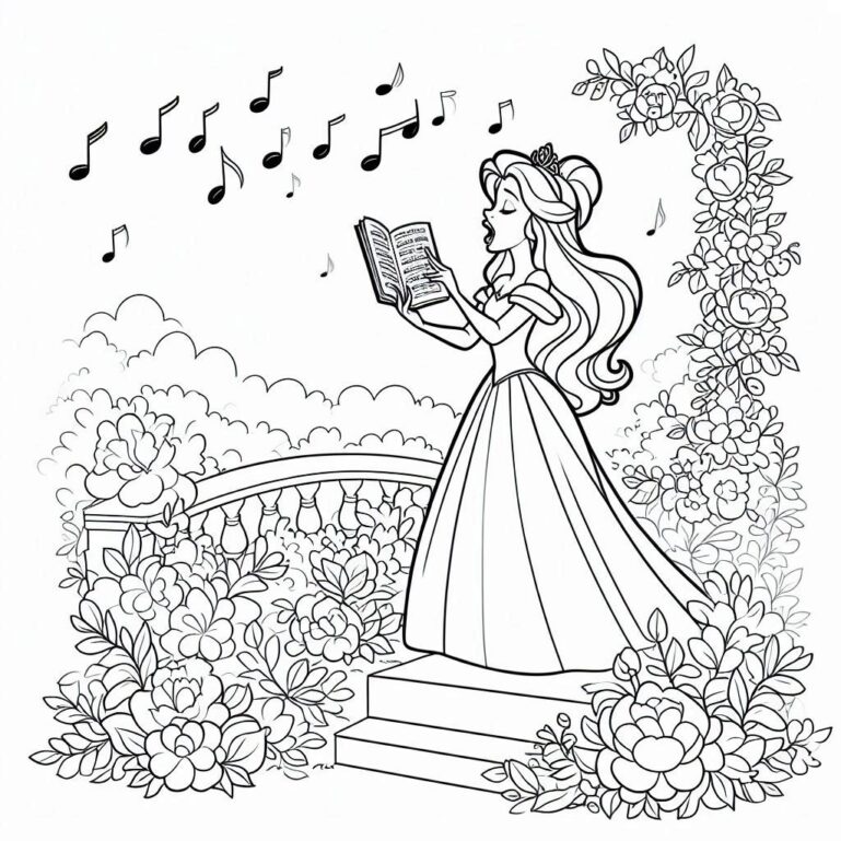 Princess coloring pages - Free printable coloring sheets
