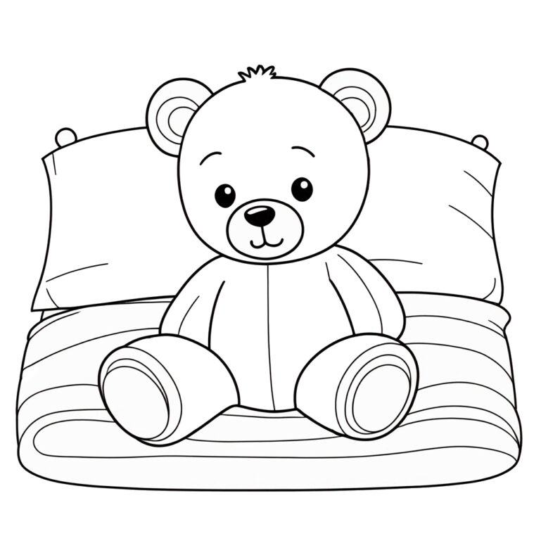 Plush toy coloring pages - Free printable coloring sheets