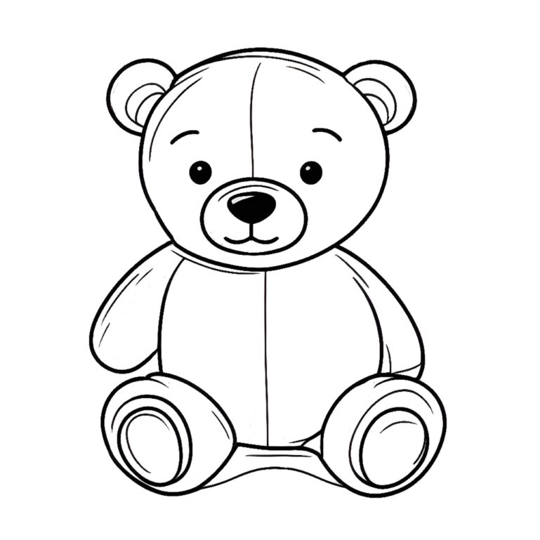 Plush toy coloring pages - Free printable coloring sheets